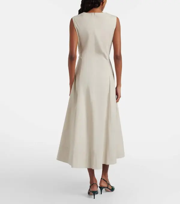 oscar midi dress beige BEIGE STRAPLESS STONE ORGANZA BEIGE MIDI DRESS | CULT MIA