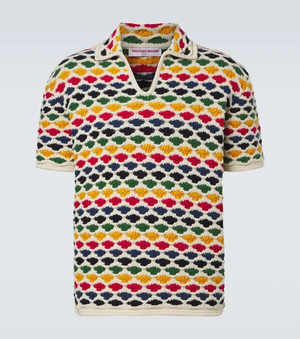 Orlebar Brown Batten Crochet Cotton Bowling Shirt