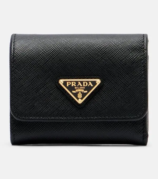 Prada Saffiano Small Leather Wallet - Black