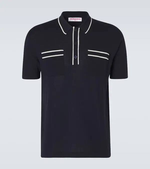 Orlebar Brown Keeling Cotton And Silk Polo Shirt - Blue