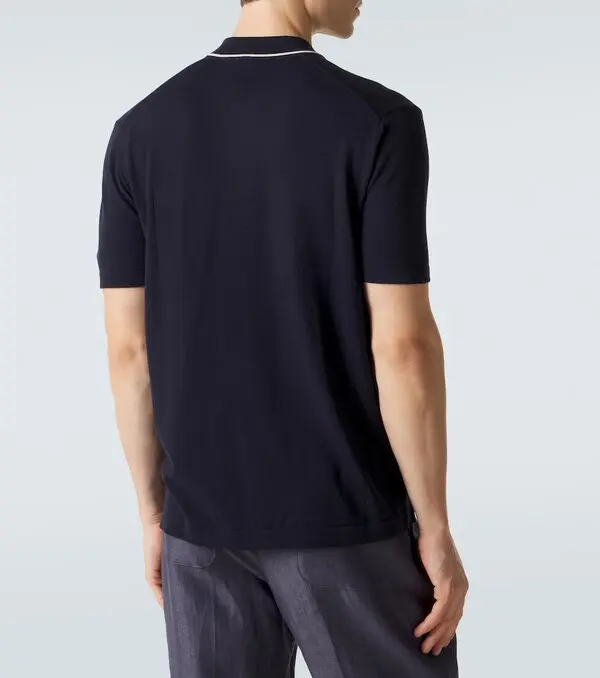 Orlebar Brown Keeling Cotton And Silk Polo Shirt - Blue