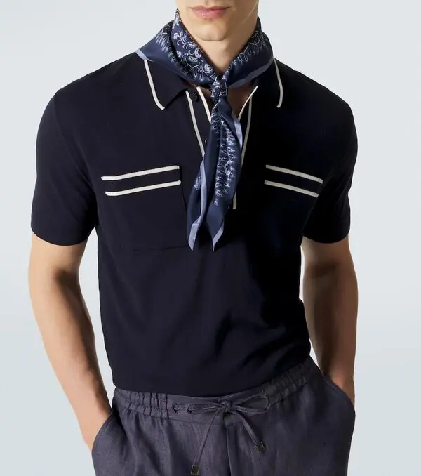 Orlebar Brown Keeling Cotton And Silk Polo Shirt - Blue