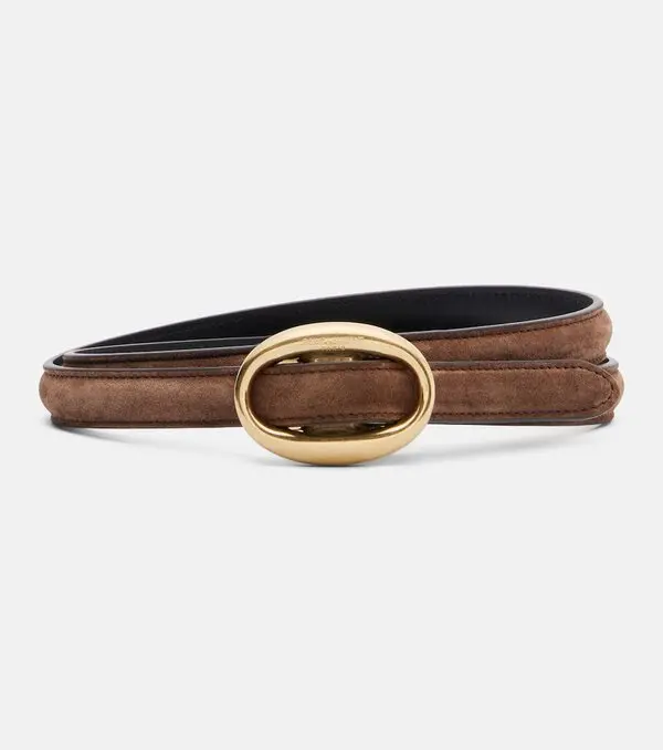 Saint Laurent Suede Belt - Brown