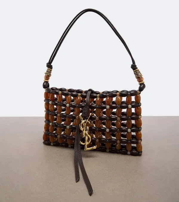 Saint Laurent Cassandre Beaded Shoulder Bag