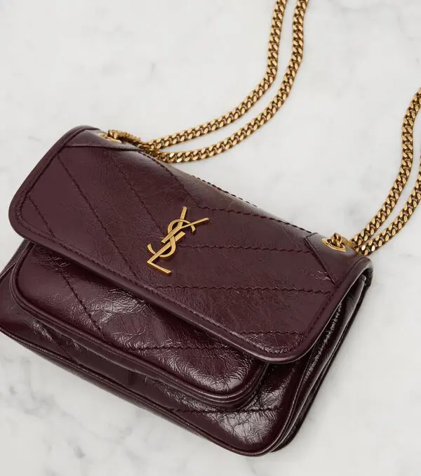 Saint Laurent Niki Cassandre Mini Leather Shoulder Bag