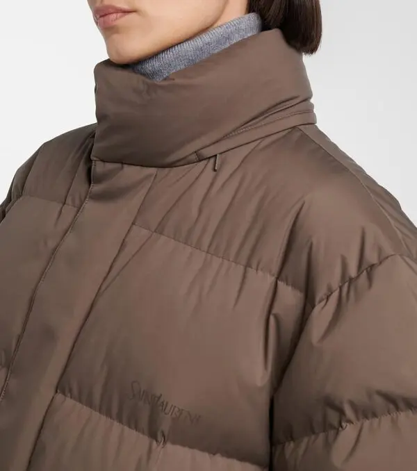 Saint Laurent Technical Canvas Down Ski Jacket - Brown