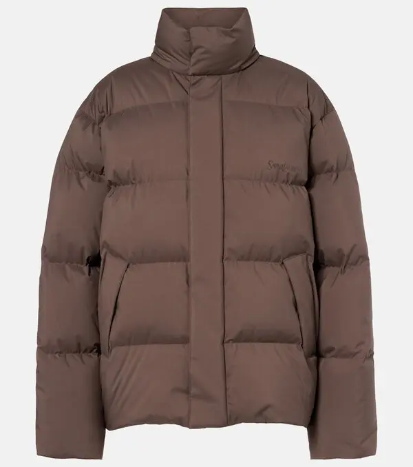Saint Laurent Technical Canvas Down Ski Jacket - Brown