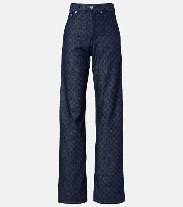 Dries Van Noten Floral Wide-leg Jeans - Blue
