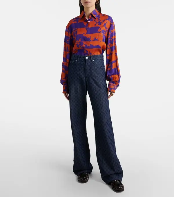 Dries Van Noten Floral Wide-leg Jeans