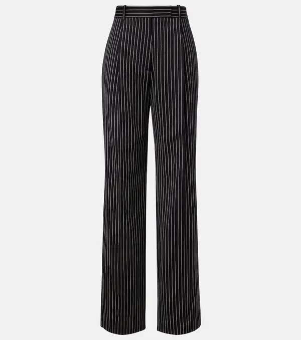 TOM FORD Striped Straight Pants - Black