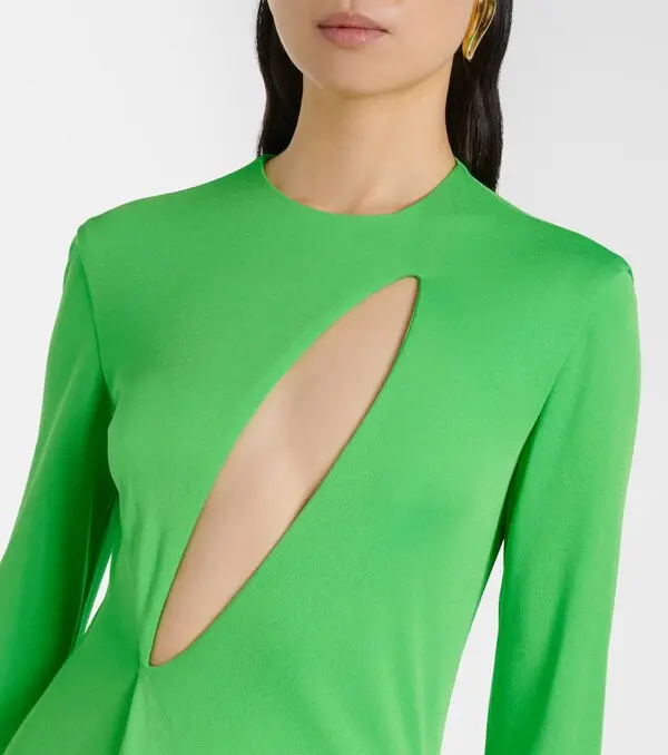 TOM FORD Cutout Crepe Jersey Gown - Green