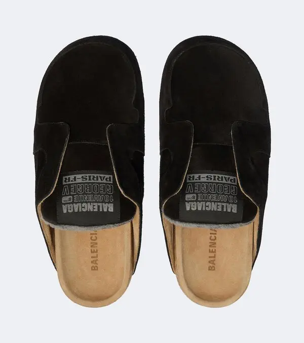 Balenciaga Dumbo Suede Slides - Black