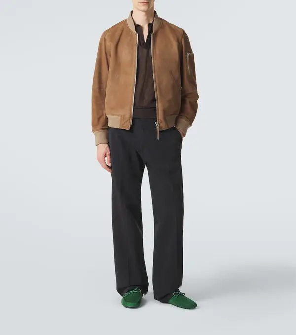 TOM FORD Suede Bomber Jacket - Brown
