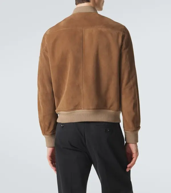 TOM FORD Suede Bomber Jacket - Brown
