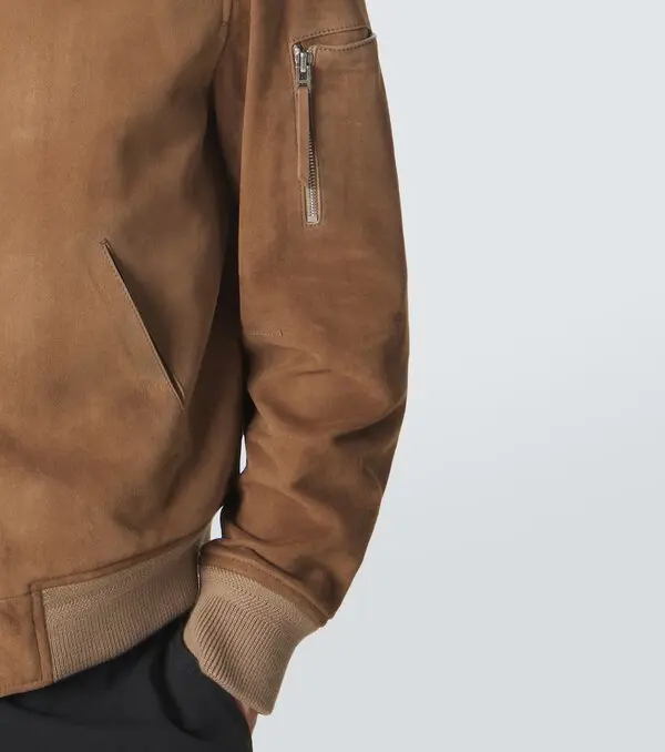 TOM FORD Suede Bomber Jacket - Brown