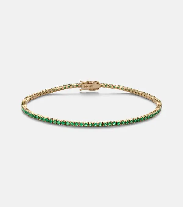 STONE AND STRAND 14kt Yellow Tennis Bracelet With Emerald - Gold