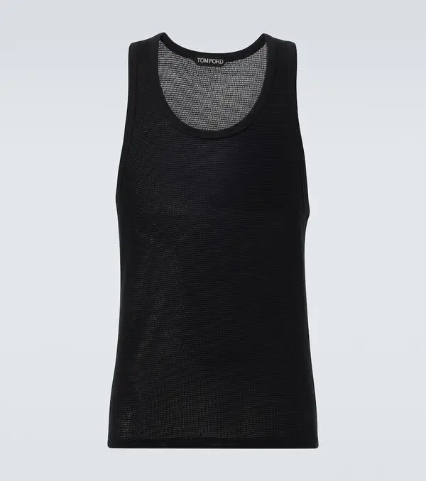 TOM FORD Semi-sheer Cotton Tank Top - Black