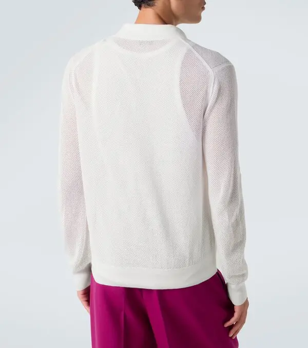 TOM FORD Semi-sheer Cotton Polo Sweater