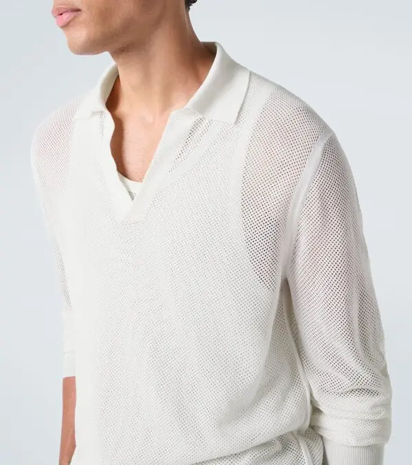 TOM FORD Semi-sheer Cotton Polo Sweater