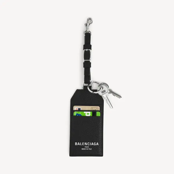 Balenciaga Credit Charm/keychain Card Holder - Black