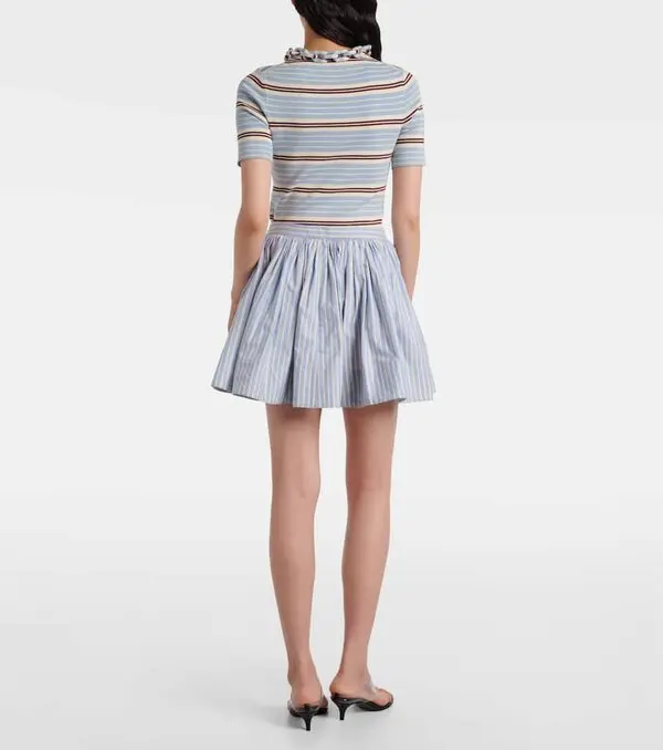 Rabanne Striped Cotton Miniskirt