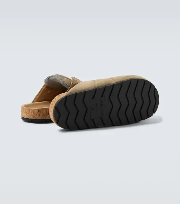 Balenciaga Suede Slides - Beige