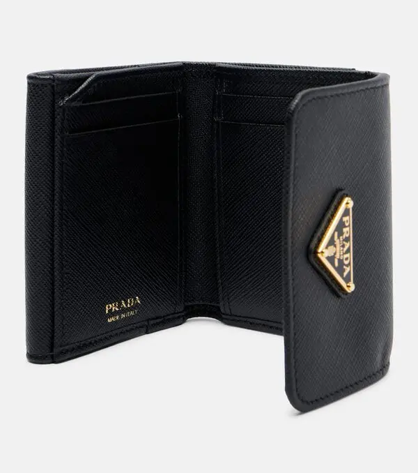 Prada Saffiano Small Leather Wallet - Black
