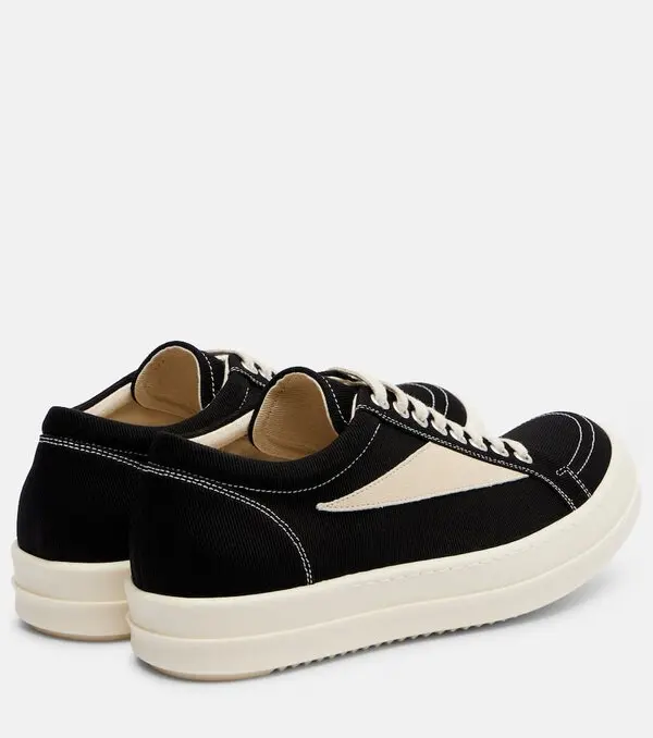 Rick Owens Suede-trimmed Canvas Sneakers