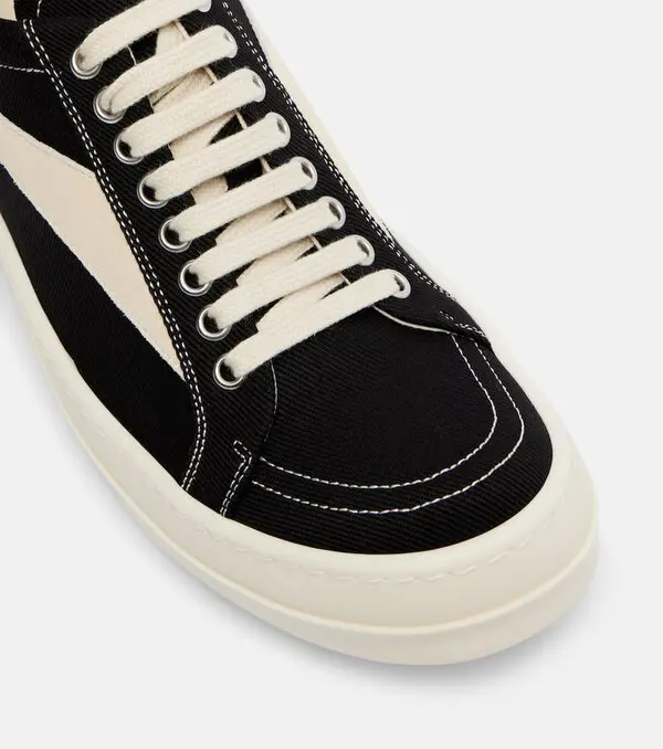 Rick Owens Suede-trimmed Canvas Sneakers