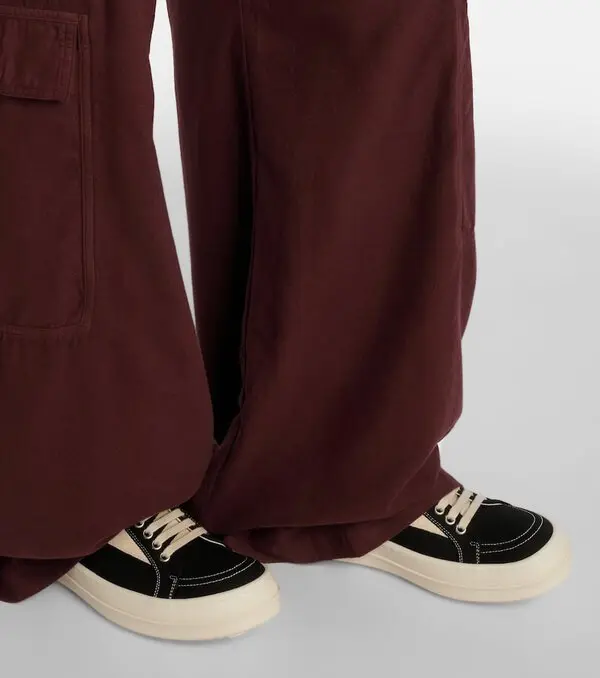 Rick Owens Suede-trimmed Canvas Sneakers
