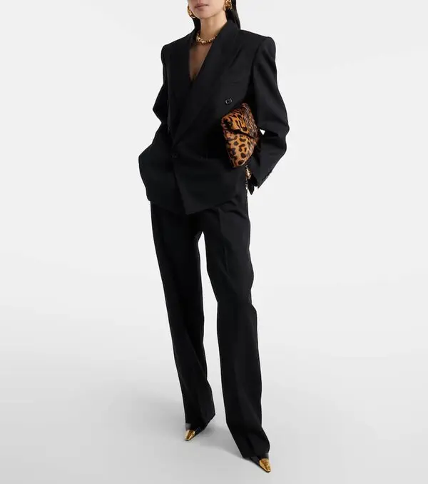 Saint Laurent Jeanne 75 Leather Slingback Pumps - Black