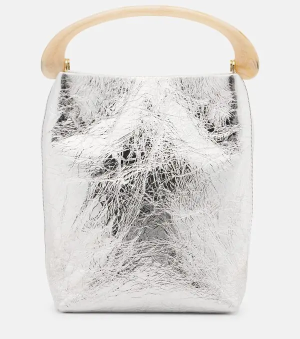 Dries Van Noten Metallic Leather Top-handle Bag