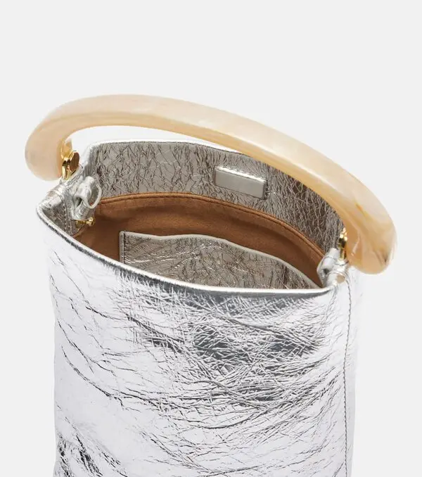 Dries Van Noten Metallic Leather Top-handle Bag