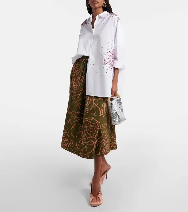 Dries Van Noten Metallic Leather Top-handle Bag