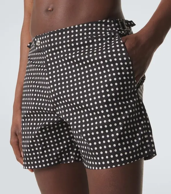 TOM FORD Polka-dot Swim Trunks - Black