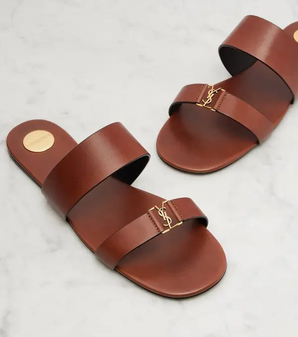 Saint Laurent Cassandre Leather Sandals
