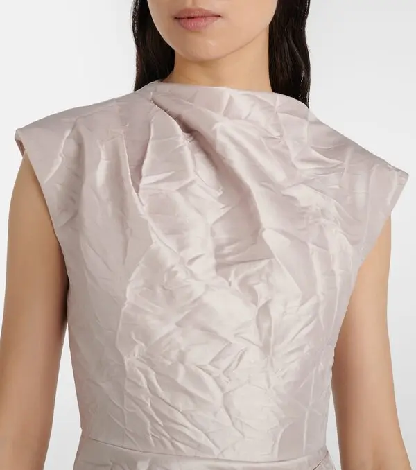 Erdem Floral Draped Satin Midi Dress