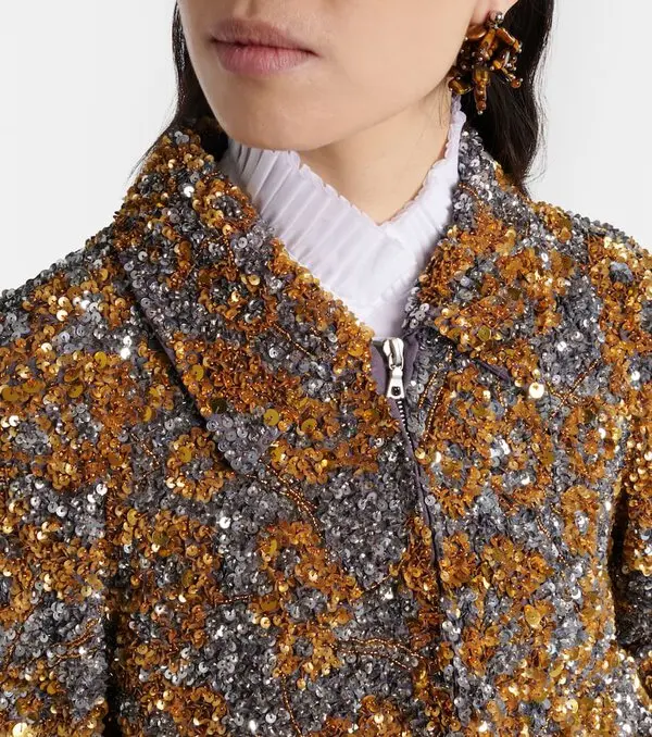 Dries Van Noten Sequined Blouson Jacket