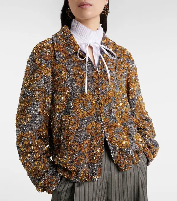 Dries Van Noten Sequined Blouson Jacket