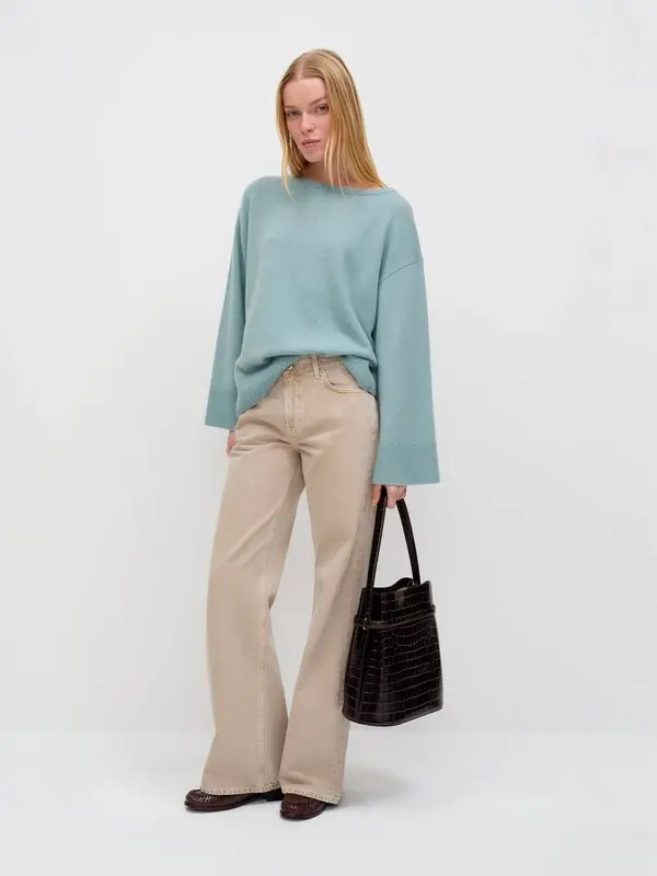 REFORMATION Beverly Cashmere Sweater - Blue
