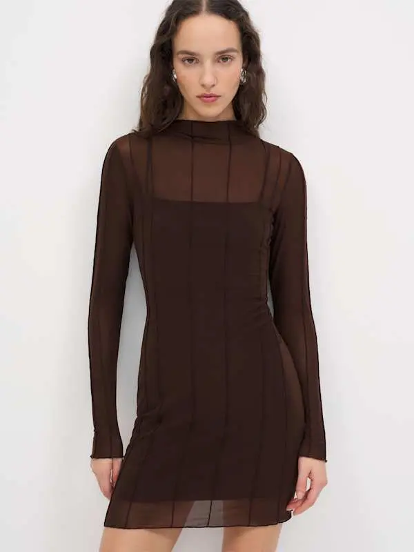 REFORMATION Elani Knit Dress - Brown
