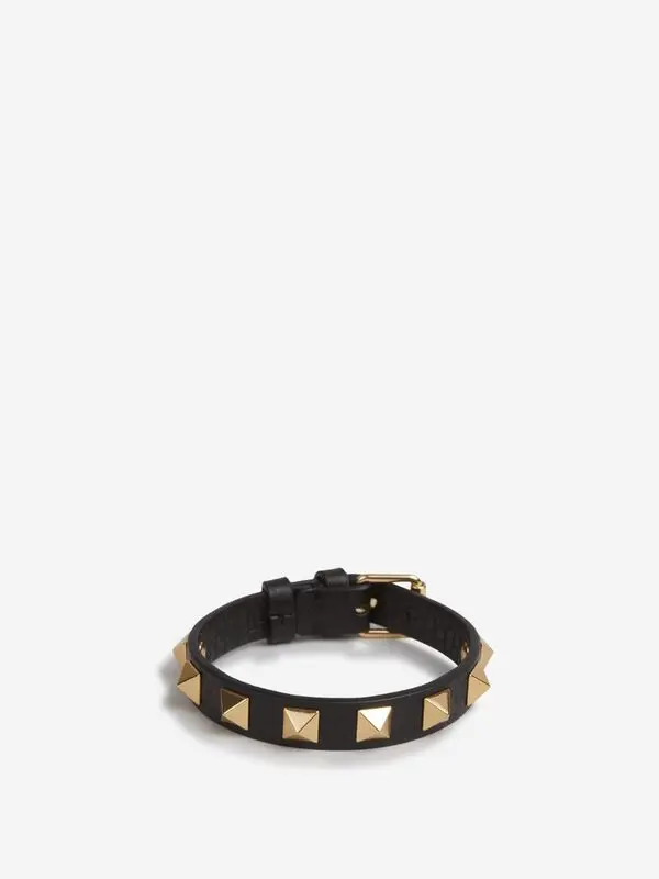 Valentino Garavani Studded Leather Bracelet - Black