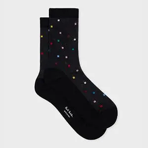 Paul Smith Sheer Tile Pattern Socks - Black