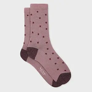 Paul Smith Star Patterned Cotton-blend Socks - Pink
