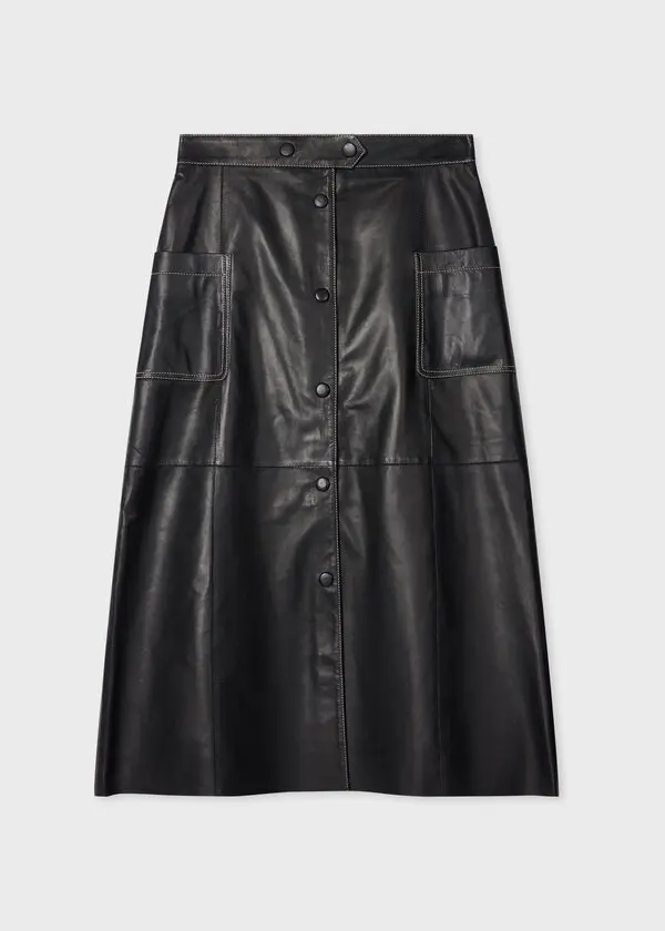 Paul Smith A-line Leather Skirt