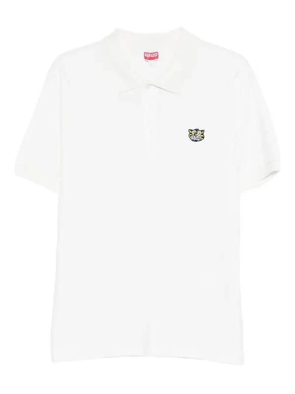 Kenzo Wild Tiger Cotton Polo Shirt - White