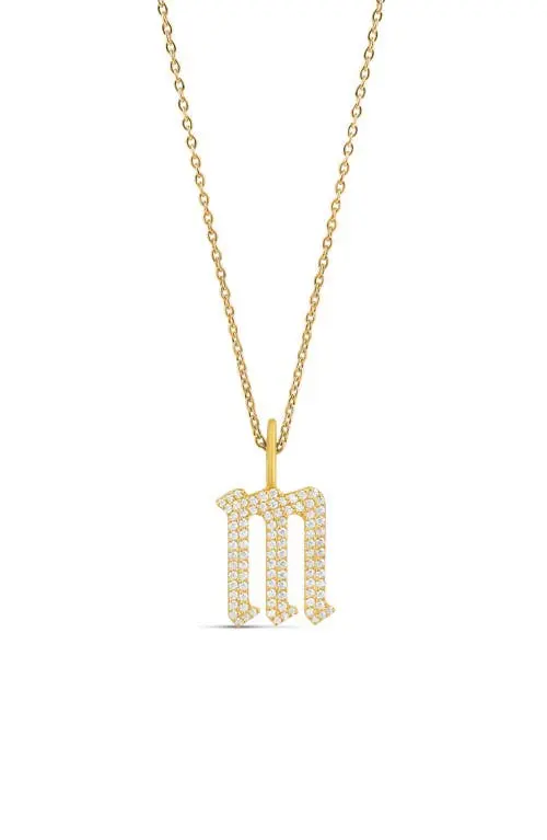 SHYMI Gothic Initial Charm Necklace - Gold