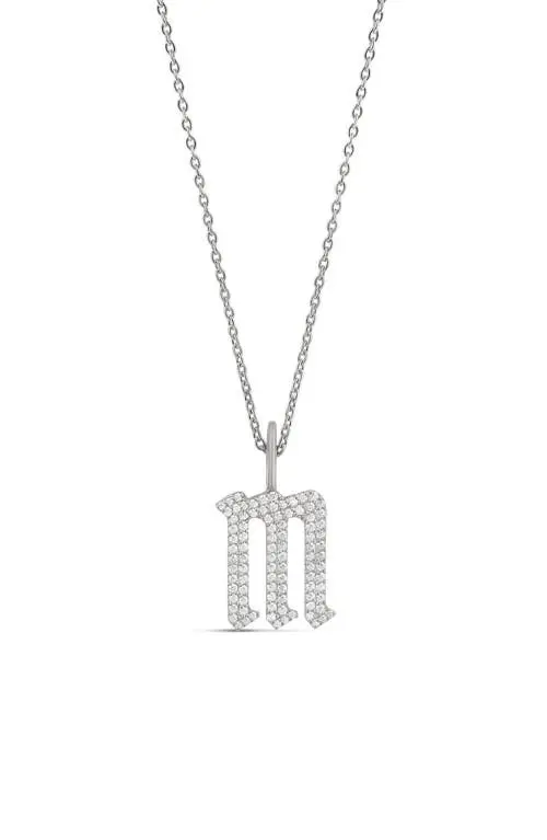 SHYMI Gothic Initial Charm Necklace - Silver