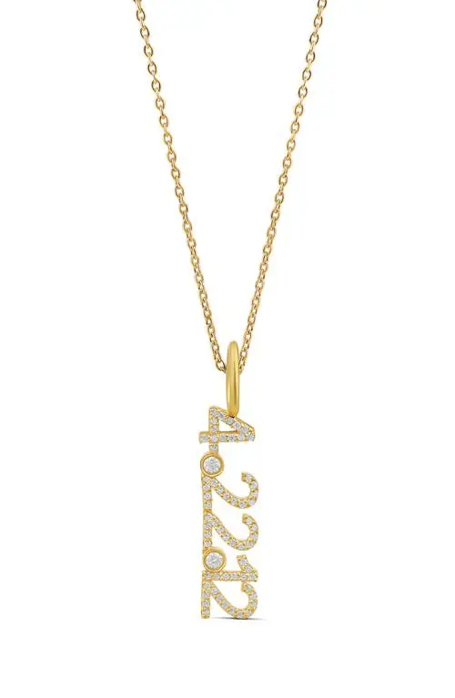 SHYMI Pavé Cubic Zirconia Date Pendant Necklace - Gold