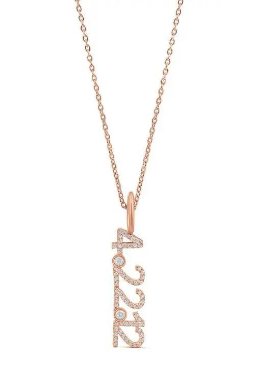 SHYMI Pavé Cubic Zirconia Date Pendant Necklace - Rose